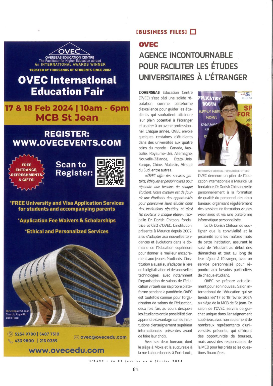 OVEC International Fair February 2024 in the news - Business Magazine - Overseas Education ...