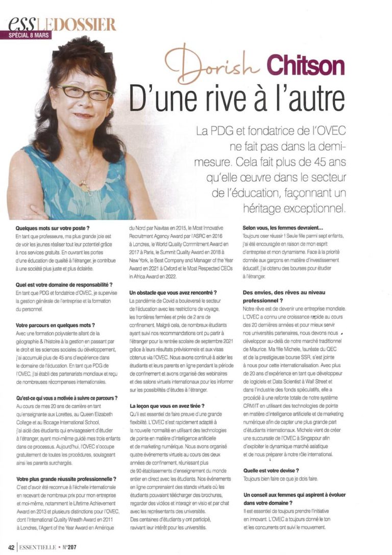 Essentielle Magazine Special - OVEC CEO - D’une Rive A L’autre ...