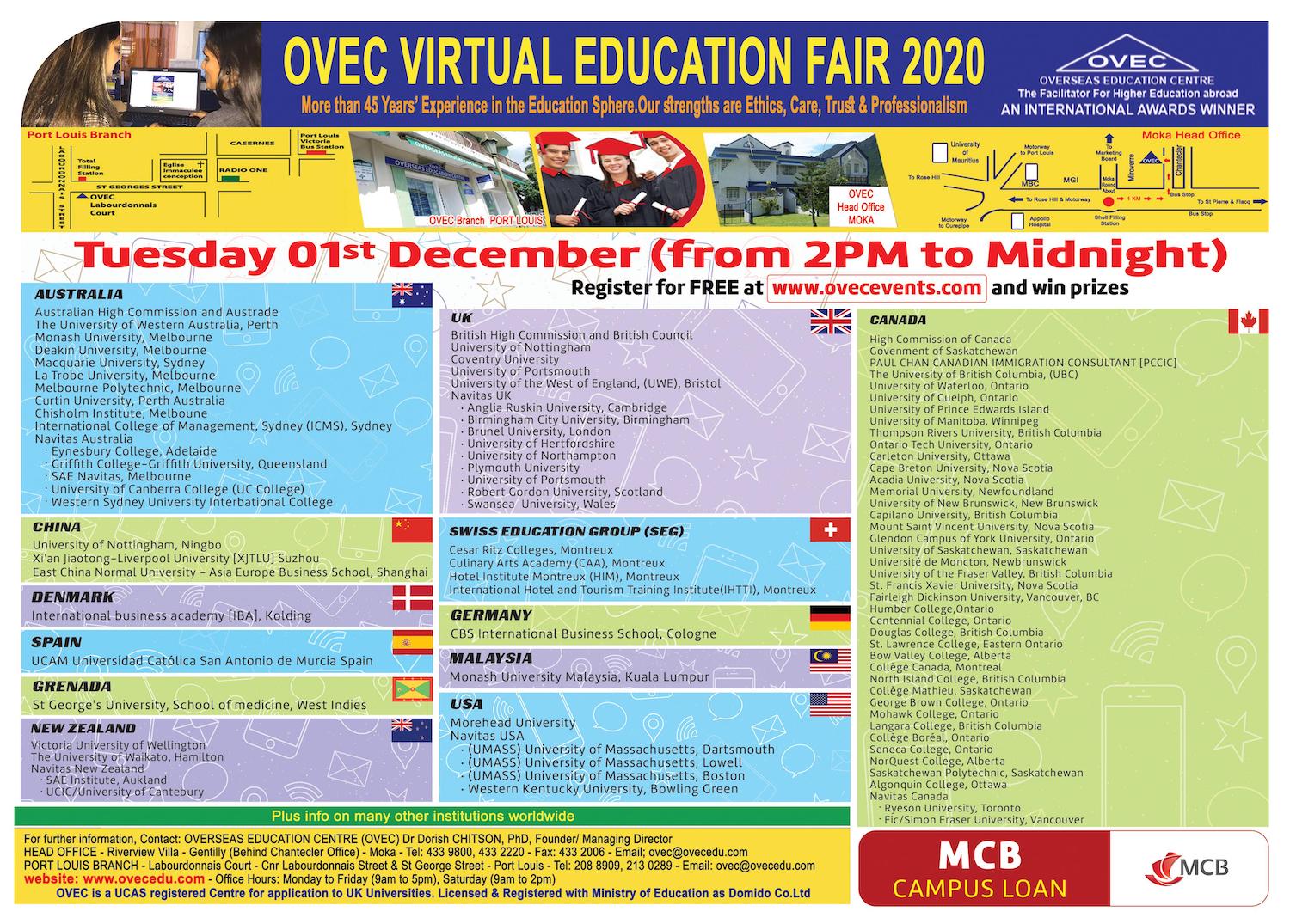 OVEC Virtual Fair 1st Dec 2020 - Overseas Education Centre (OVEC)