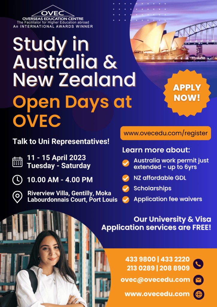 Study in Australia & NZ - Open Days at OVEC: 11-15 April 2023 ...