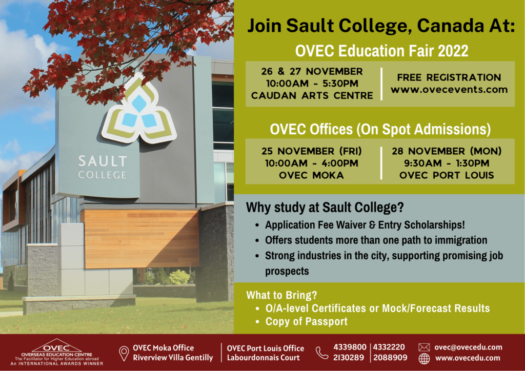 Sault College On the Spot Admissions at OVEC Education Fair Nov 2022 ...