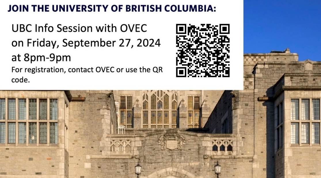 University of British Columbia (UBC) Info Session with OVEC - Overseas Education Centre (OVEC)
