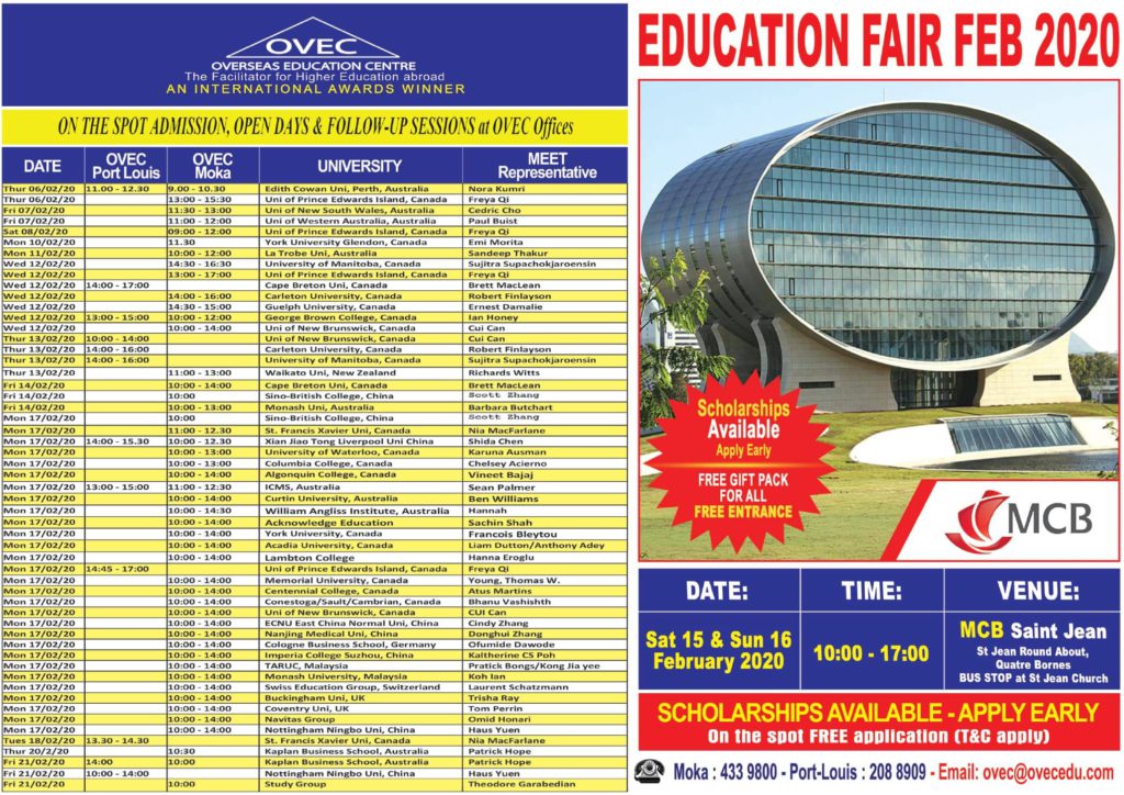 On the spot admissions, open days and follow-up sessions at OVEC offices Feb 2020 - Overseas ...