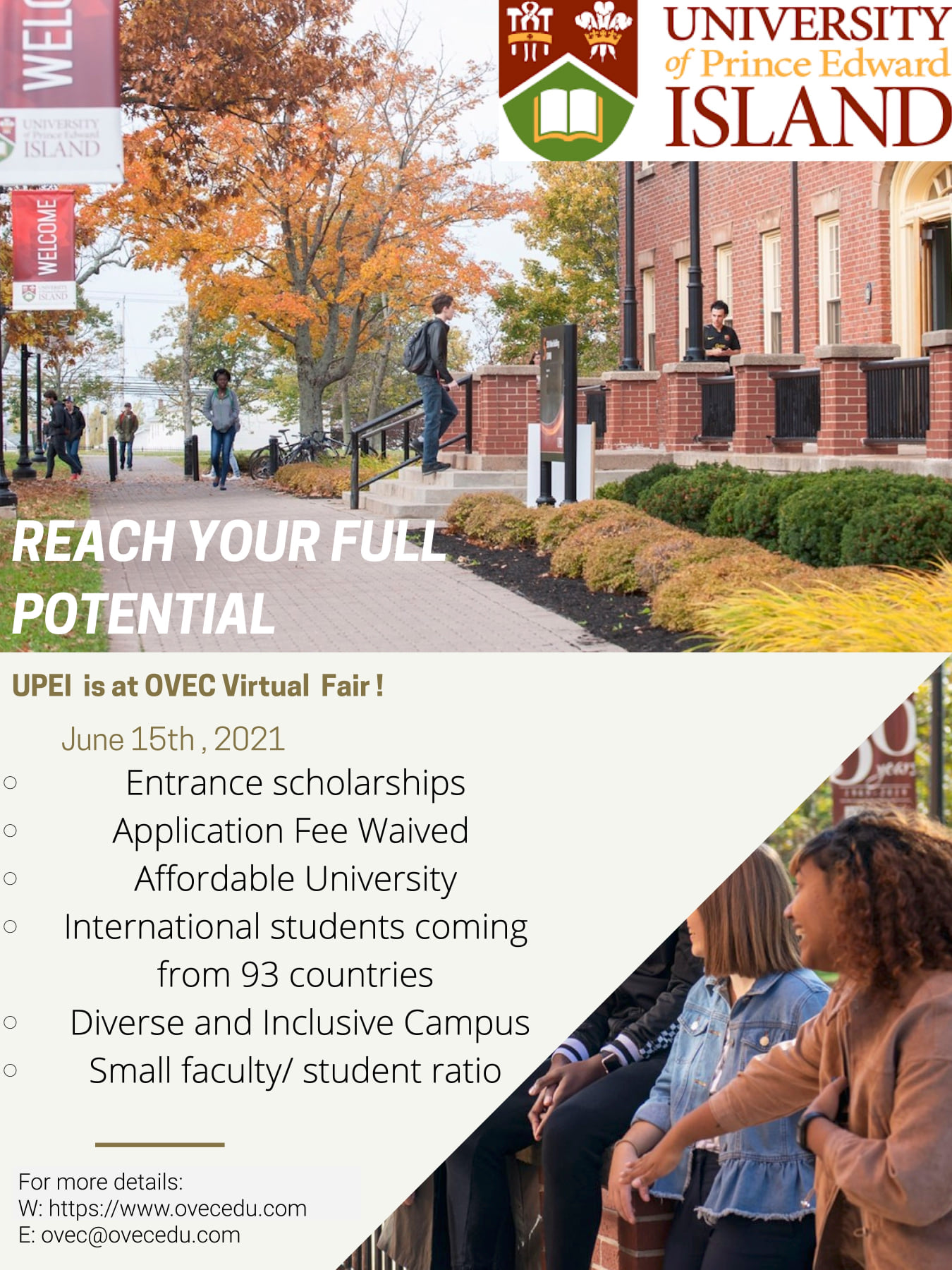 UPEI is at the June 2021 OVEC Virtual Fair - application fee waived and scholarships - Overseas ...