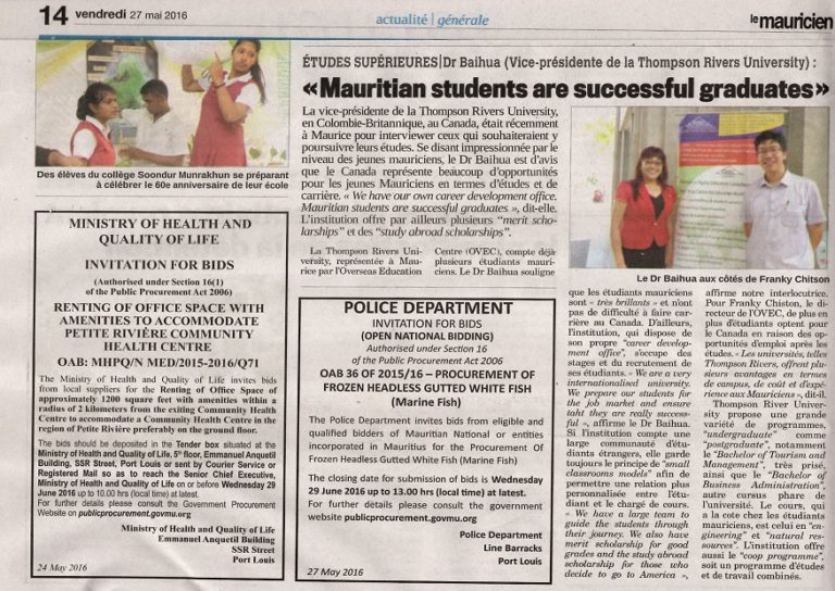 Thompson Rivers University Vice President visits OVEC - Overseas ...